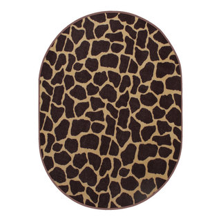 Giraffe Tall Order Area Rug for Dining Room, Made In USA, 7' x 9' Oval ...