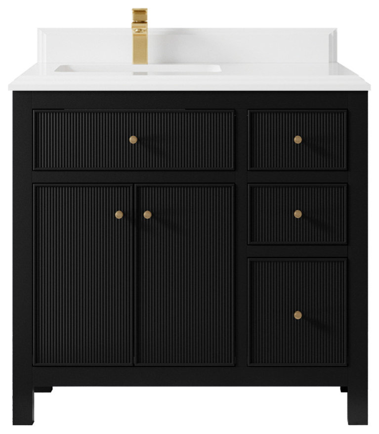 Willow Collection Sonoma 36 Left Offset Bath Vanity, 36" Left Offset ...