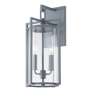 Troy Percy 2-Light Medium Outdoor Wall Sconce B1142-WZN, Weathered Zinc ...