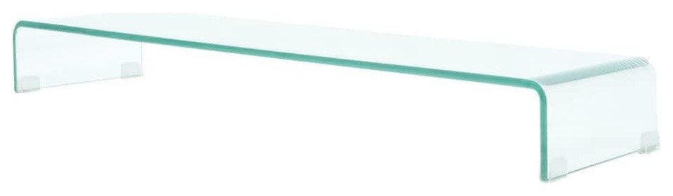 vidaXL TV Stand Monitor Stand Desktop Stand TV Console Media Unit Glass ...