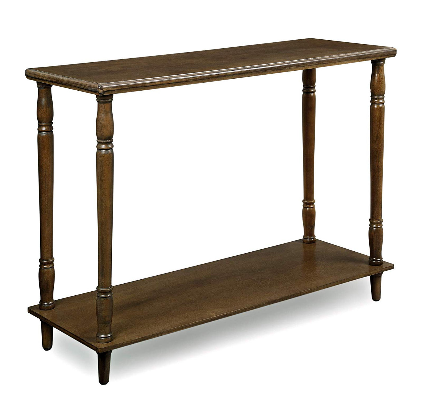 Traditional Style Wooden Console Table with Turned Legs and Open Shelf ...