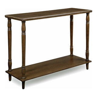 Traditional Style Wooden Console Table with Turned Legs and Open Shelf ...