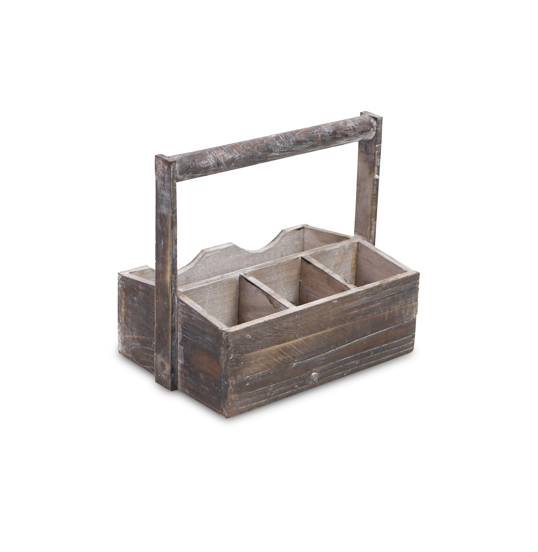 Wooden Garden Caddy, Brown - Farmhouse - Utensil Holders And Racks - by ...