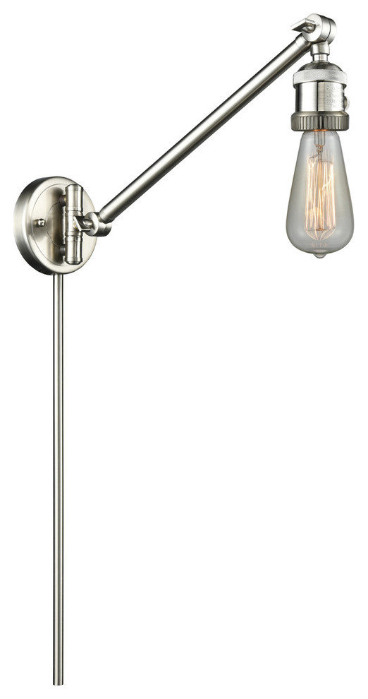 Bare Bulb Swing Arm With Switch - Industrial - Swing Arm Wall Lamps ...
