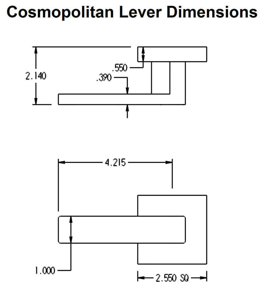 Cosmopolitan Lever Set, Passage Function - Contemporary - Door Levers ...