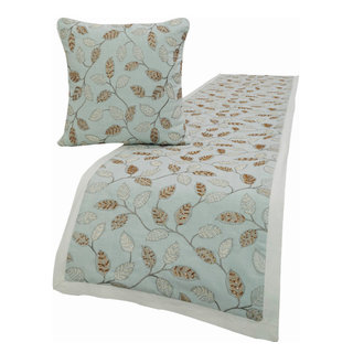 Beaded Embroidery, CA King 86"x18" Bed Runner Only - Contemporary ...