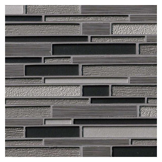 Metro Gris Interlocking Blend Mosaic, Sample - Contemporary - Wall And ...