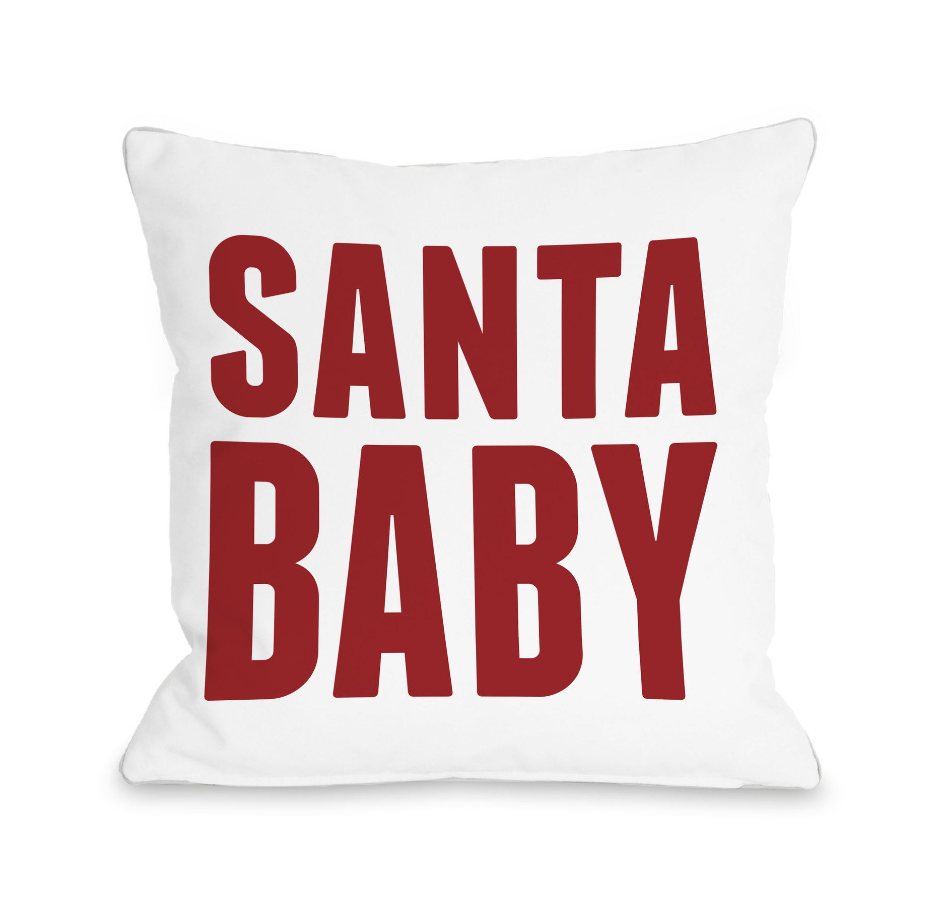 Bold Santa Baby Red Pillow by OBC, 16x16 - Contemporary - Decorative ...