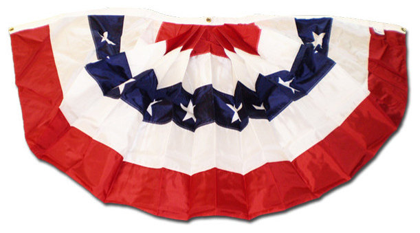 Full-Pleated Fan, stars, 3'x6' Nylon - Traditional - Flags And ...