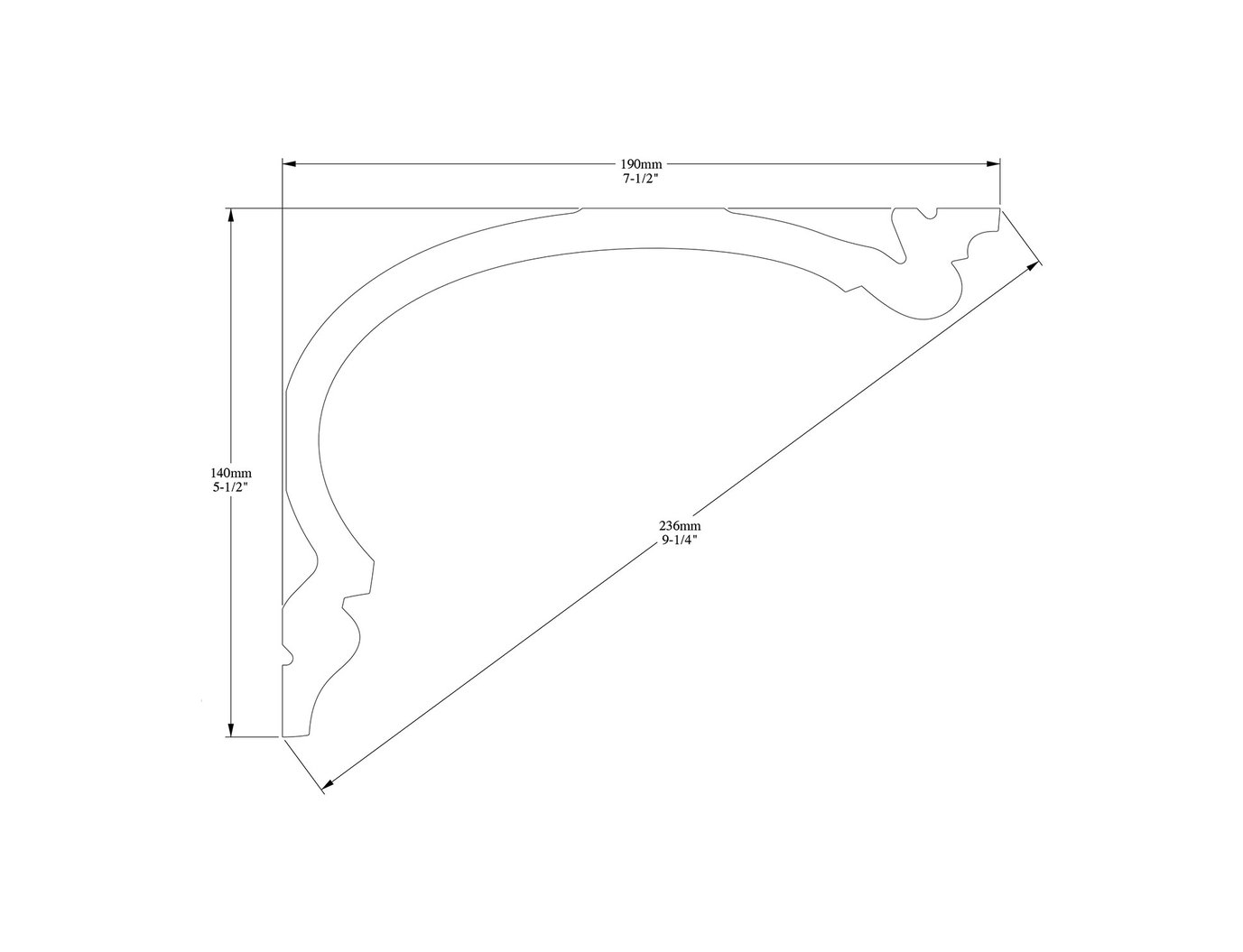 Orac Decor Plain Polyurethane Crown Moulding, Face: 9-1/4 ...
