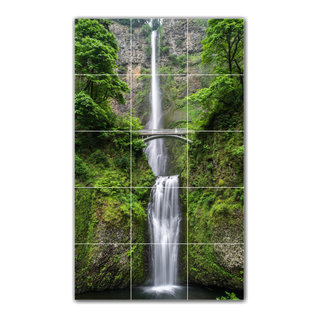 Waterfalls Ceramic Tile Wall Mural HZ501097, 18" Wide x 30" High ...