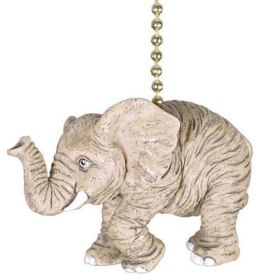 African Safari Elephant Nursery Porch Ceiling Fan Pull - Tropical ...