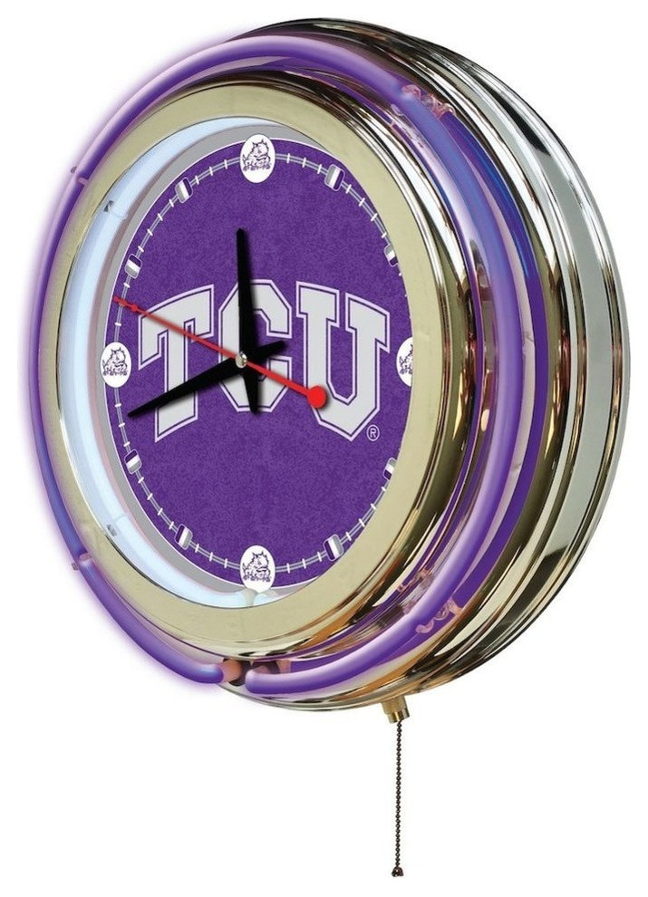 TCU Neon Clock - Contemporary - Wall Clocks - by Holland Bar Stool ...