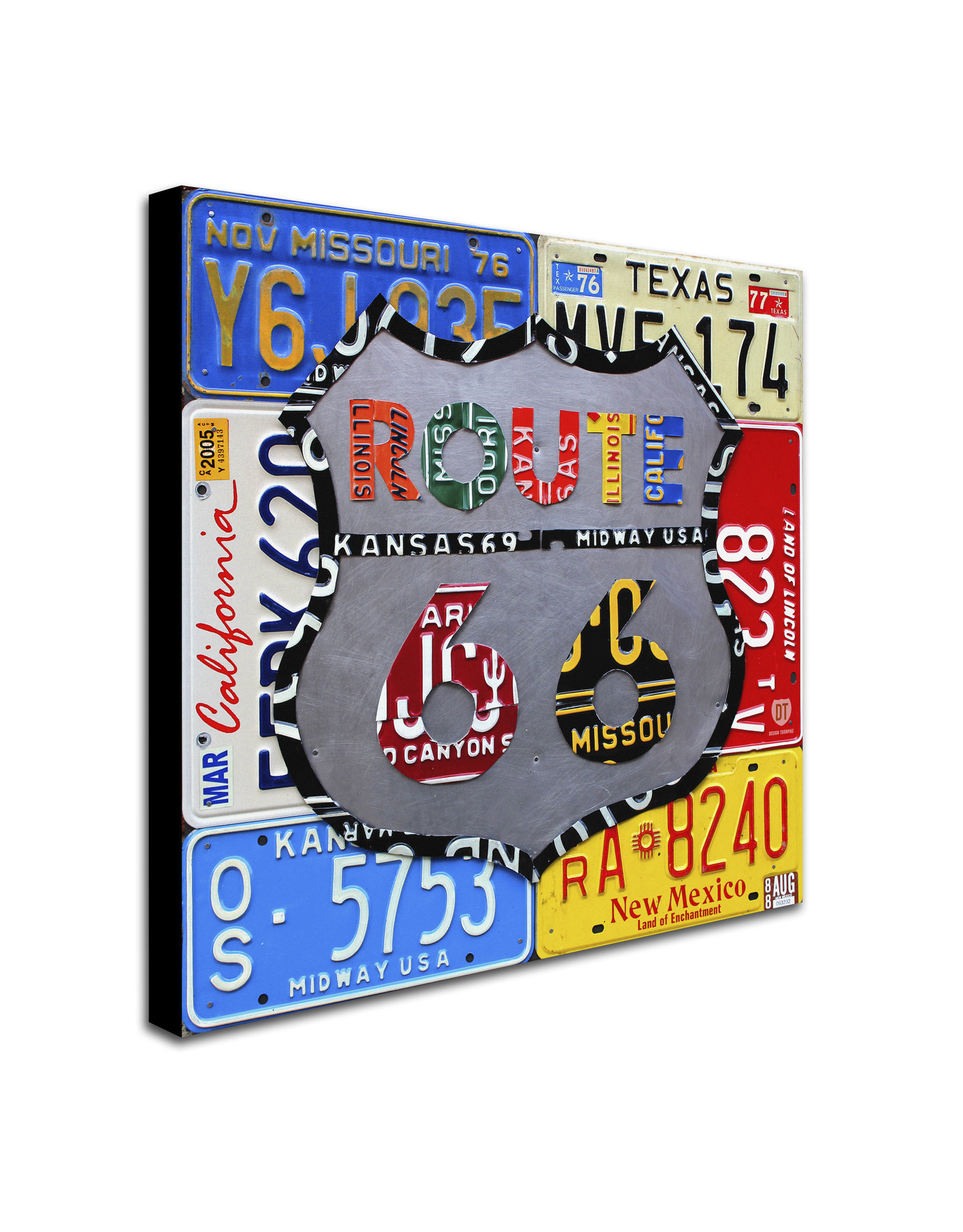 "Route 66 Road Sign" Canvas Art by Design Turnpike, 18"x18 ...