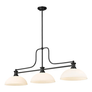 Melange 3 Light Billiard Lighting, Matte Black - Farmhouse - Pool Table ...