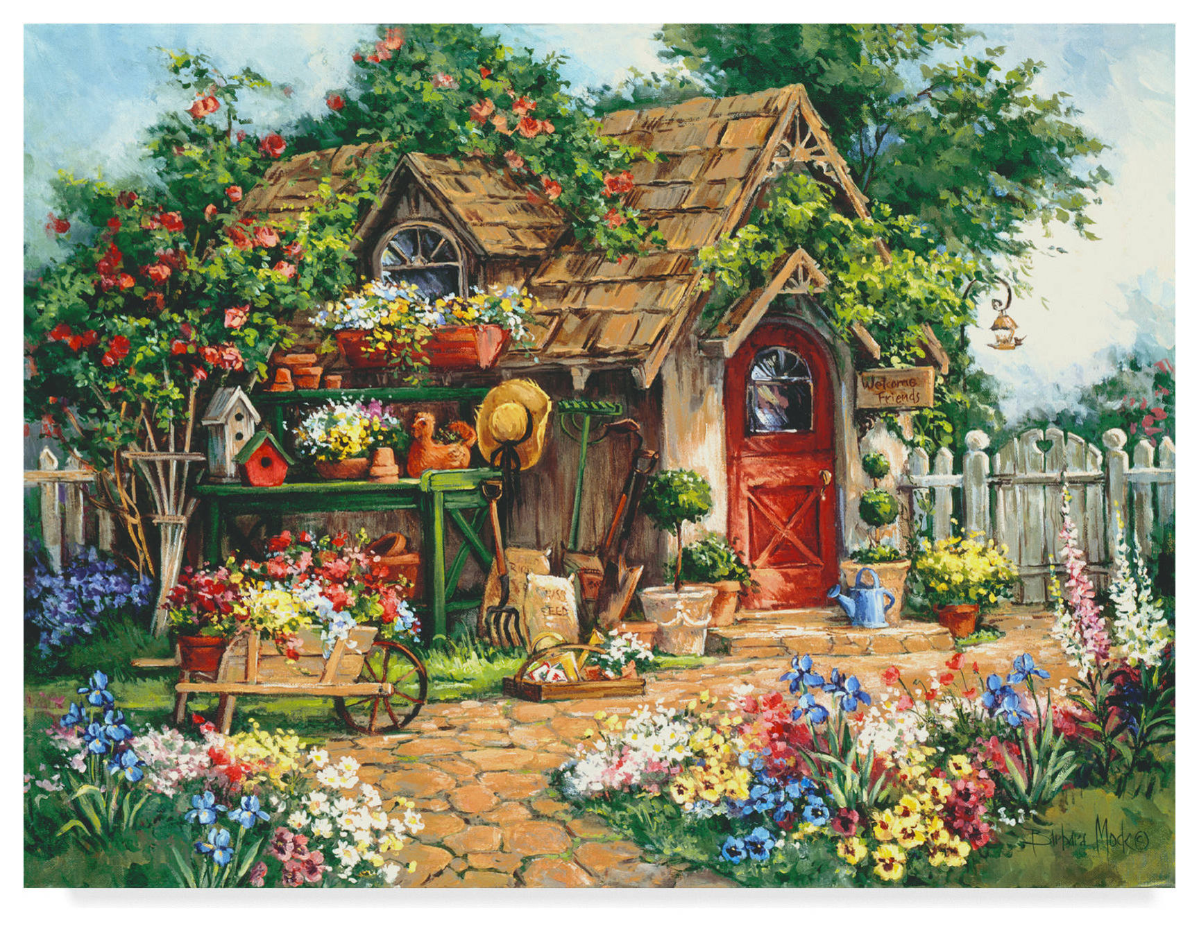 Barbara Mock ' Gardeners Haven' Canvas Art, 14"x19" - Farmhouse ...