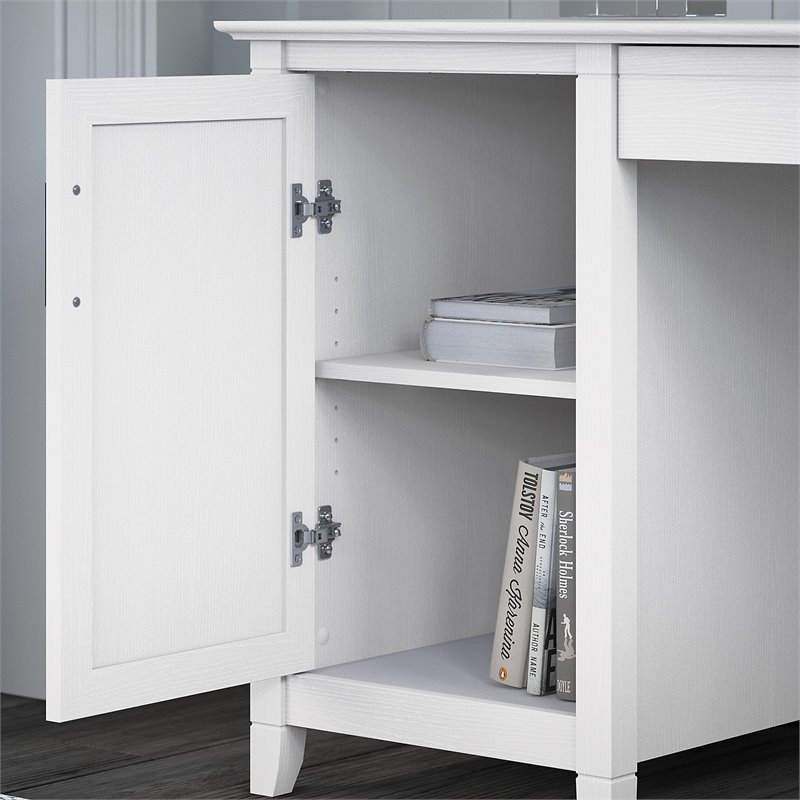 Bush Furniture Key West 54W Computer Desk with Storage in Pure White ...