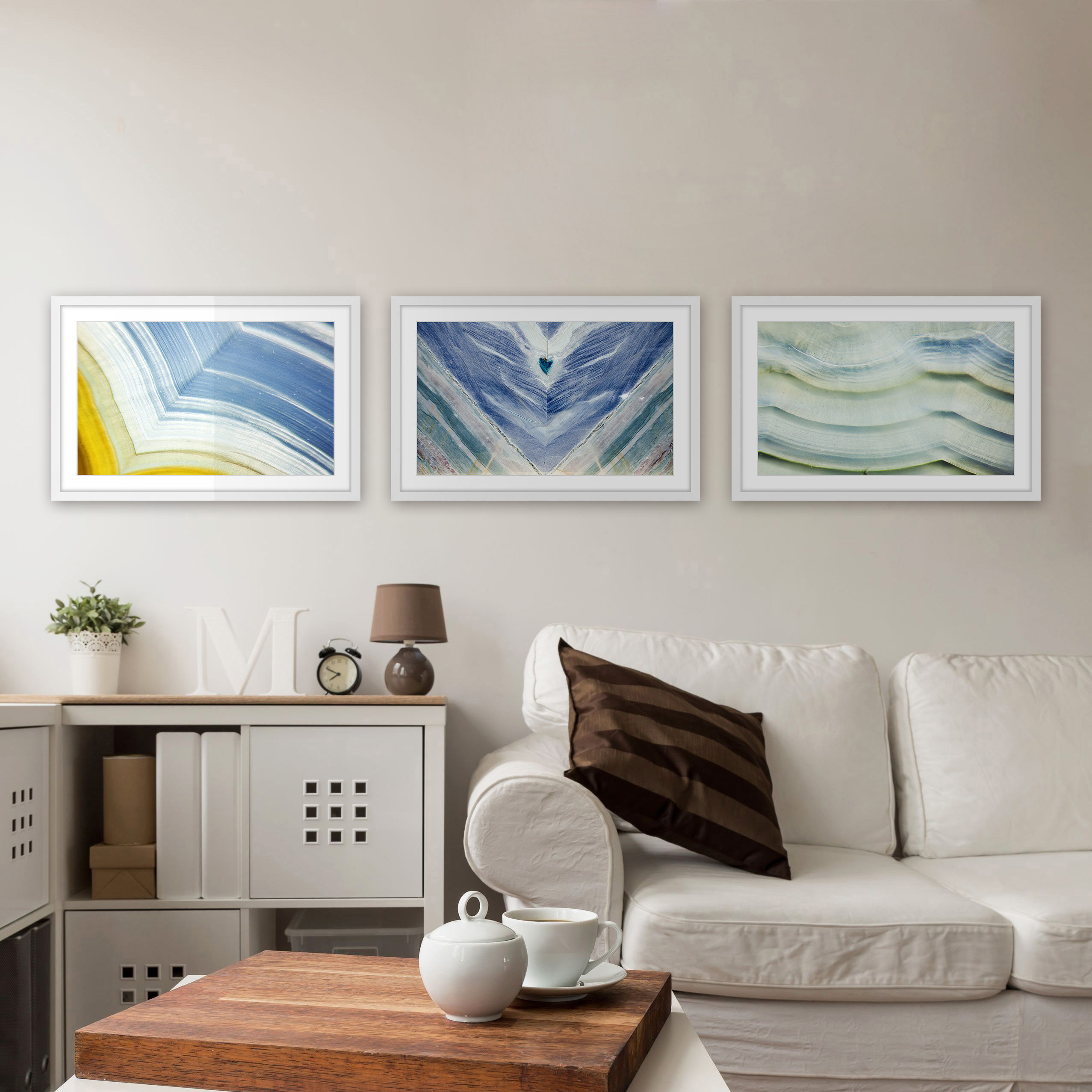 Layers of Color Triptych, 54x12 - Contemporary - Prints And Posters ...