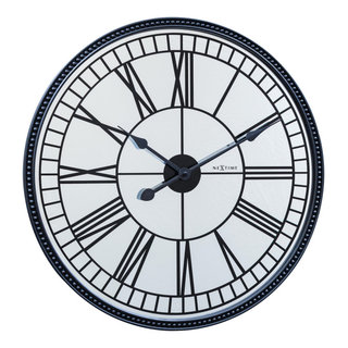 Cleopatra 22-Inch Round Mirror Wall Clock - Transitional - Wall Clocks ...