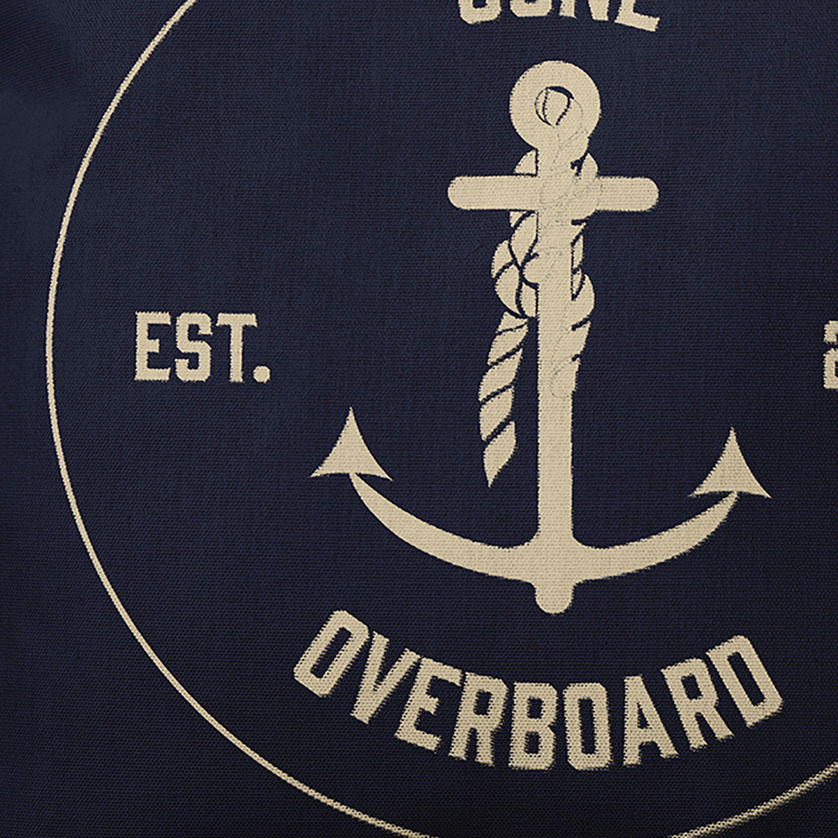 Gone Overboard, Word Print Pillow, Navy Blue, 18" x 18" - Beach Style ...