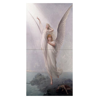 Tile Mural HUMAN SOUL angels wings girls Backsplash, 4.25" Ceramic ...