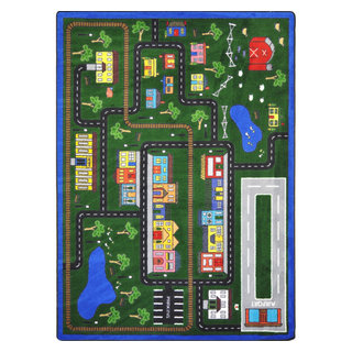 Tiny Town 5'4" x 7'8" area rug in color Multi - Contemporary - Kids ...