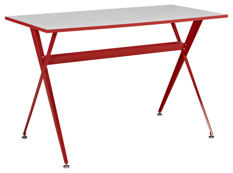 Red Expound Office Desk, 23.5"L x 47"W x 29.5"H - Contemporary - Desks ...