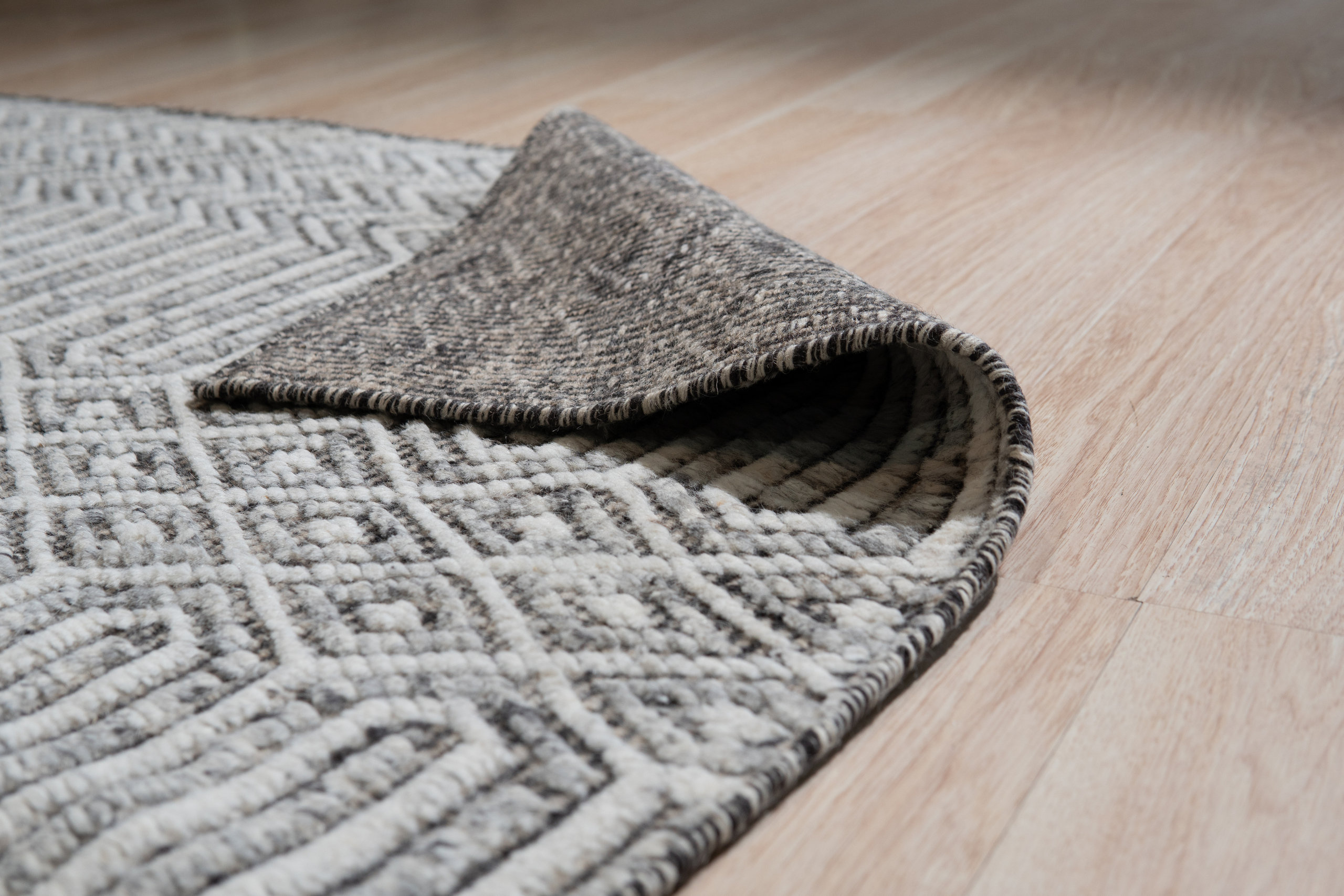 Ivory Contemporary Geometric Transitional High-Low Area Rug ...