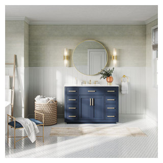 The Yukon Bathroom Vanity, Single Sink, 48", Royal Blue - Transitional ...