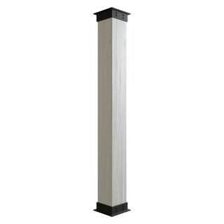 Rough Sawn Endurathane Faux Wood Square Column Wrap, 18"W x 18'H ...