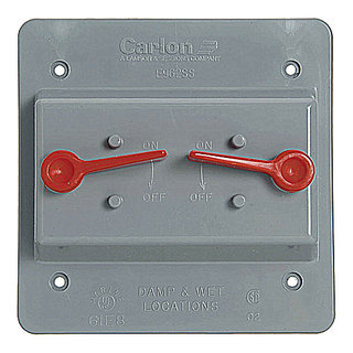 Carlon® E9G2SSNR Field Service PVC Double Toggle Switch Box Cover, 2 ...