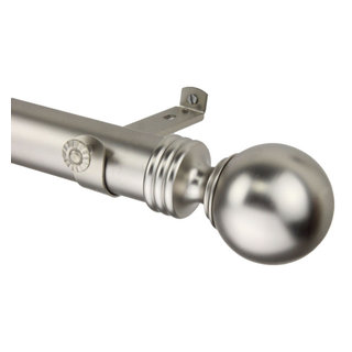 Archie Curtain Rod 1.5" Od, 48", 84" Long, Satin Nickel - Traditional ...