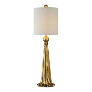 Paravani 37" Drapery Inspired Lamp in Antique Metallic Gold ...