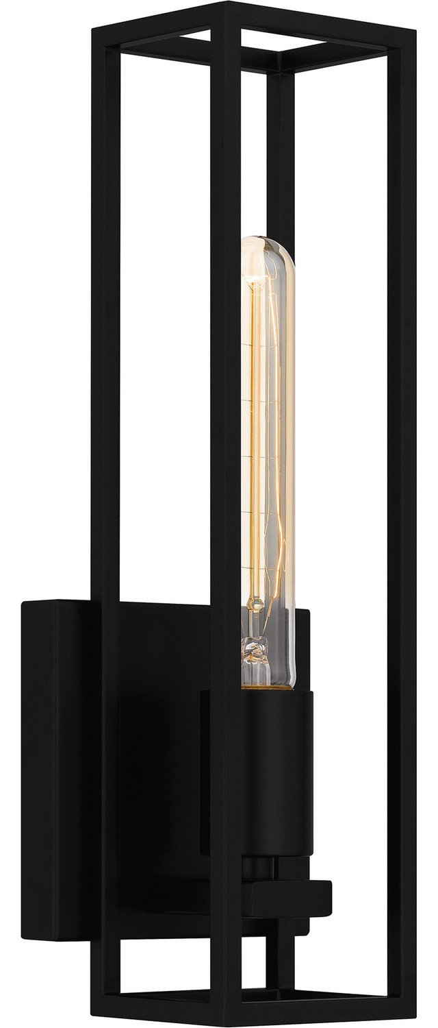 Leighton 1-Light Wall Sconce, Matte Black - Transitional - Outdoor Wall ...