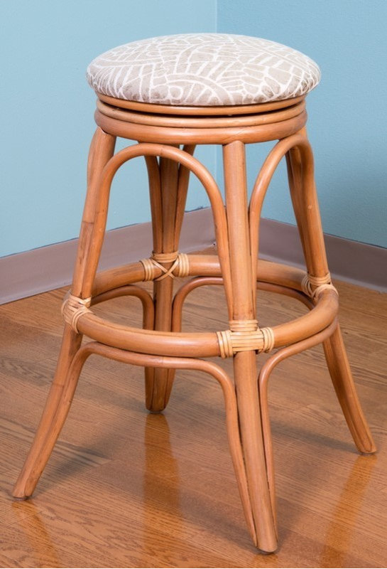 Universal 24" Swivel Backless Barstool In Antique Honey With Linoso 906 - Tropical - Bar Stools ...