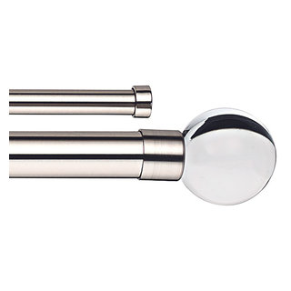 Linen Avenue Clear Acrylic Single and Double Window Curtain Rod Set, 48 ...