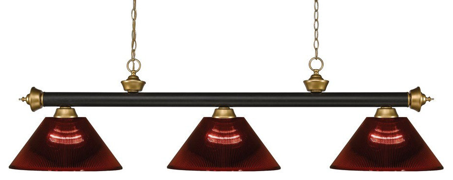 -3 Light Island/Billiard in Craftsman Style-16 Inches Wide by 16 Inches ...