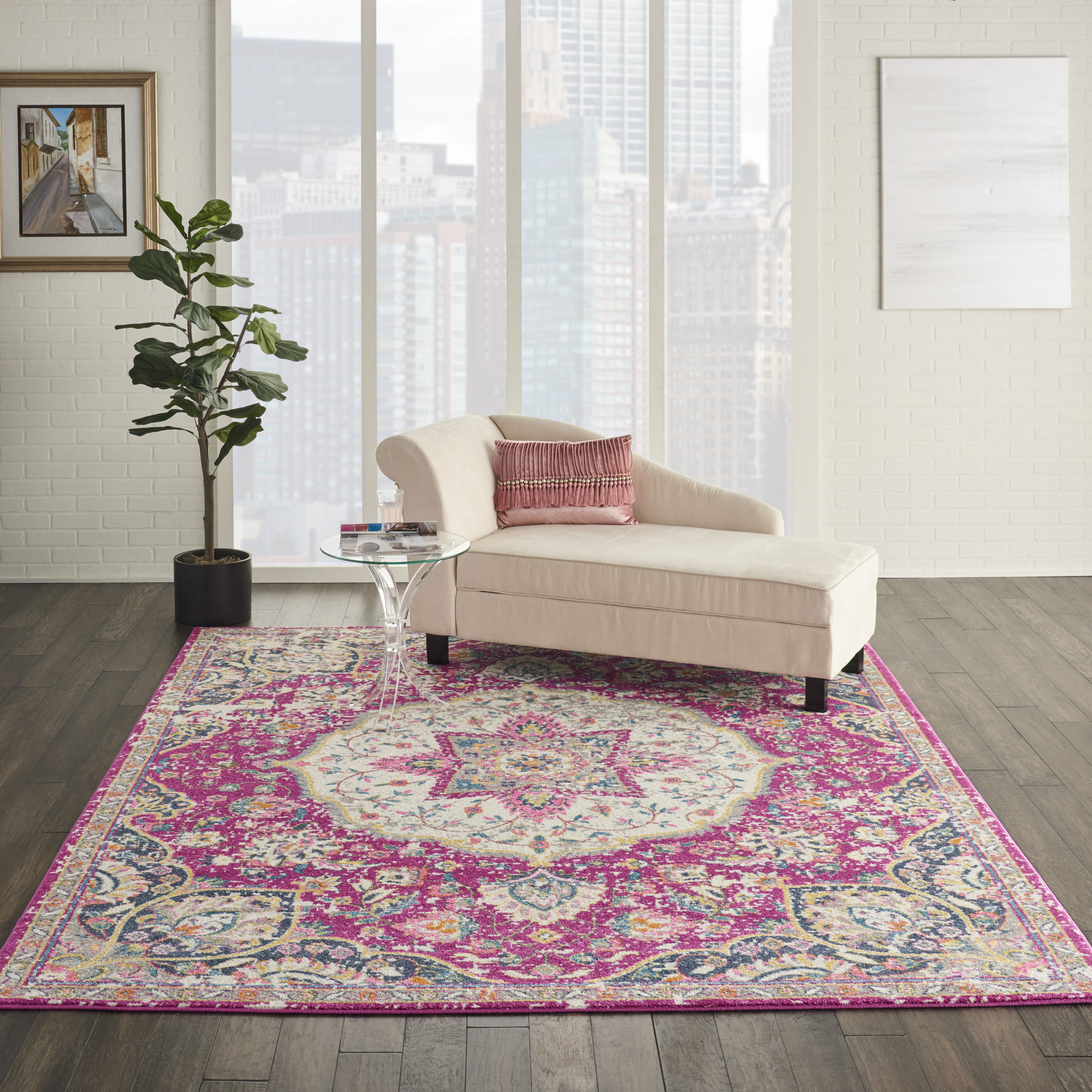 Nourison Passion PSN22 Area Rug, Pink, 8' x 10' - Contemporary - Area ...