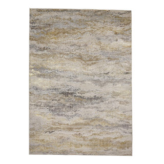 Feizy 3735FGLD Aura Machine Made Beige / Gold Area Rugs, 10' x 13'-2 ...