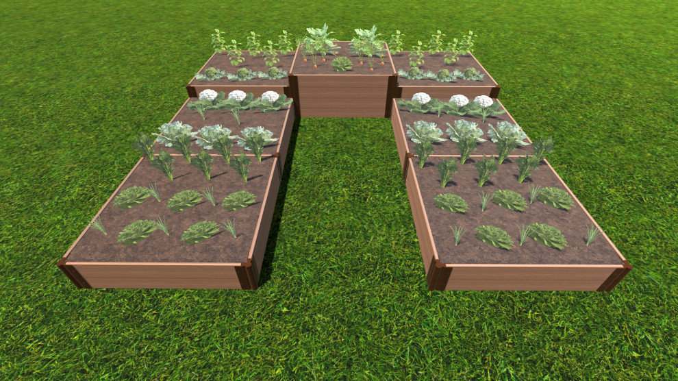 Classic Sienna Walk-In U-Shape' 12'x12'x22" Terrace Garden Raised Bed ...