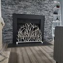 Antique White Twig Design Fire Screen - Rustic - Fireplace Screens - by ...