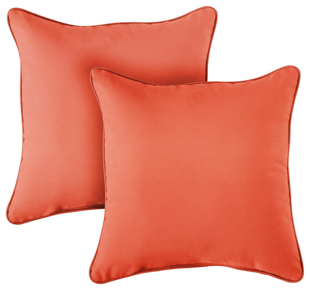 Coral Outdoor Corded Throw Pillows, Set of 2, 24x24 - Contemporary ...