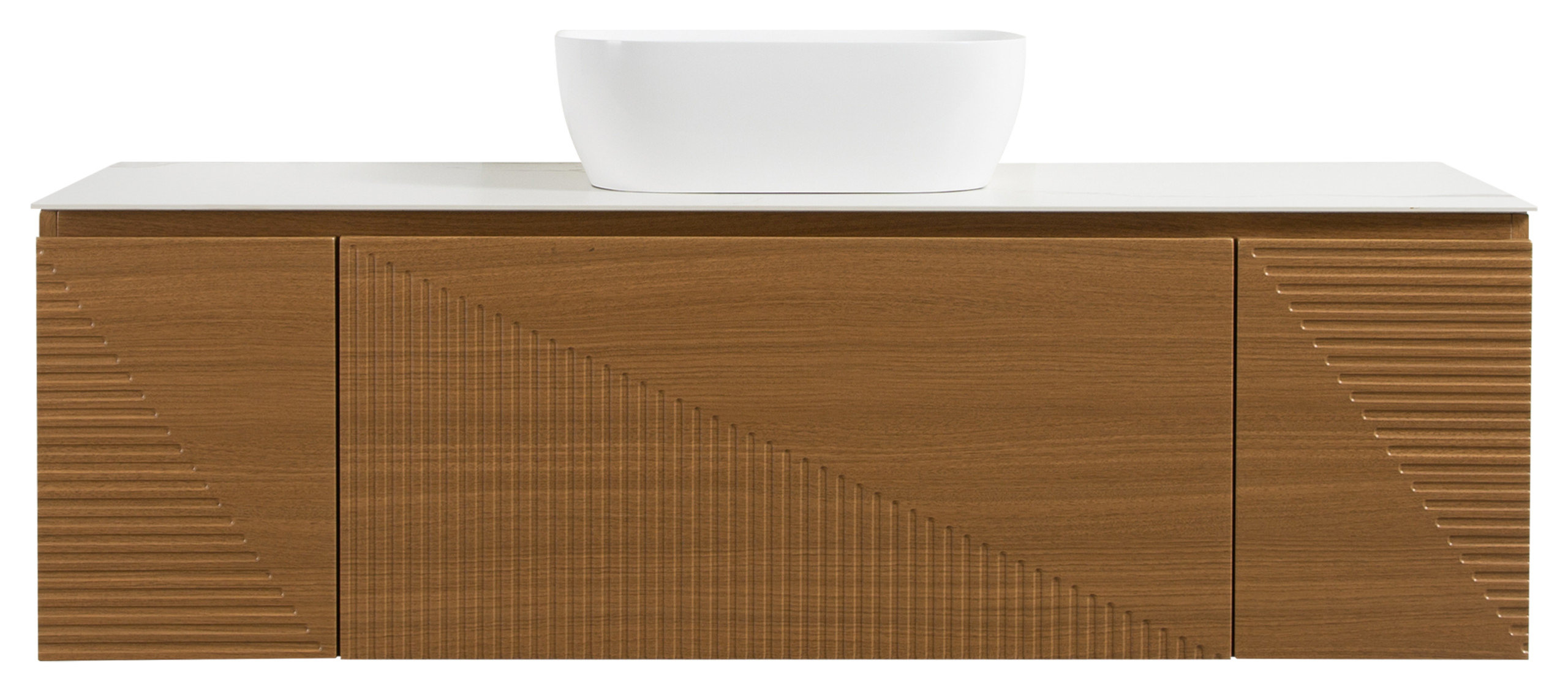 Simon Series Wall Mount Vanity With a Porcelain Vessel Sink, 60 ...