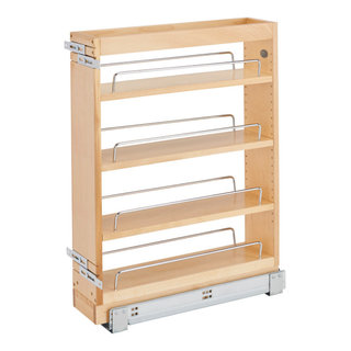 Wood Vanity Cabinet Pull Out Organizer With Soft Close - Transitional ...