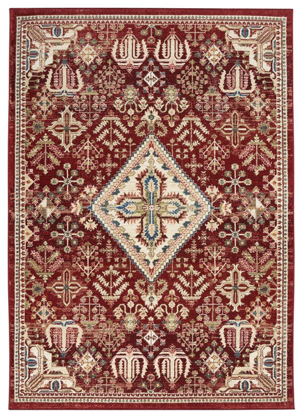 Nourison Karisma Brick Ivory Area Rug, 8'10"x11'10" - Mediterranean ...