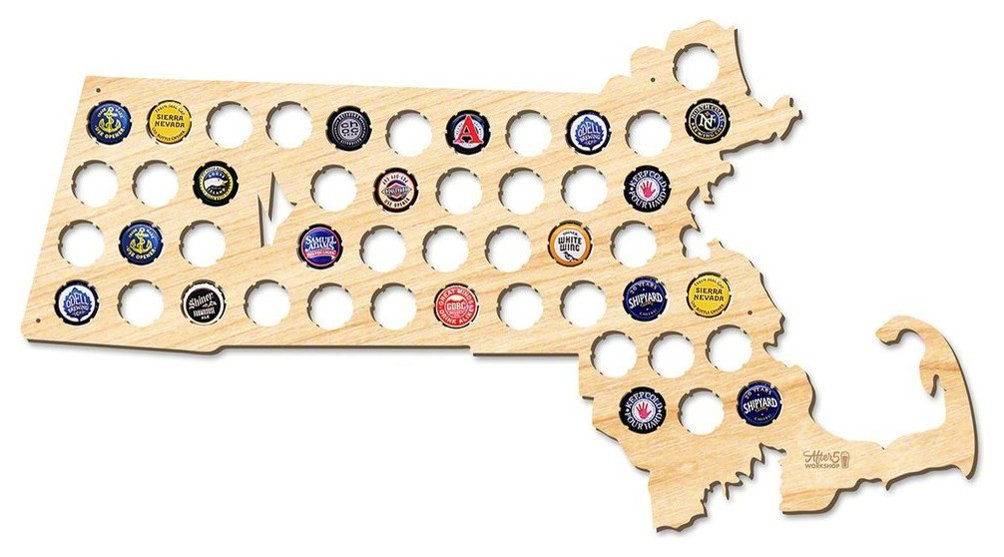 Massachusetts Beer Cap Map - Contemporary - Wall Accents - by Home Wet ...