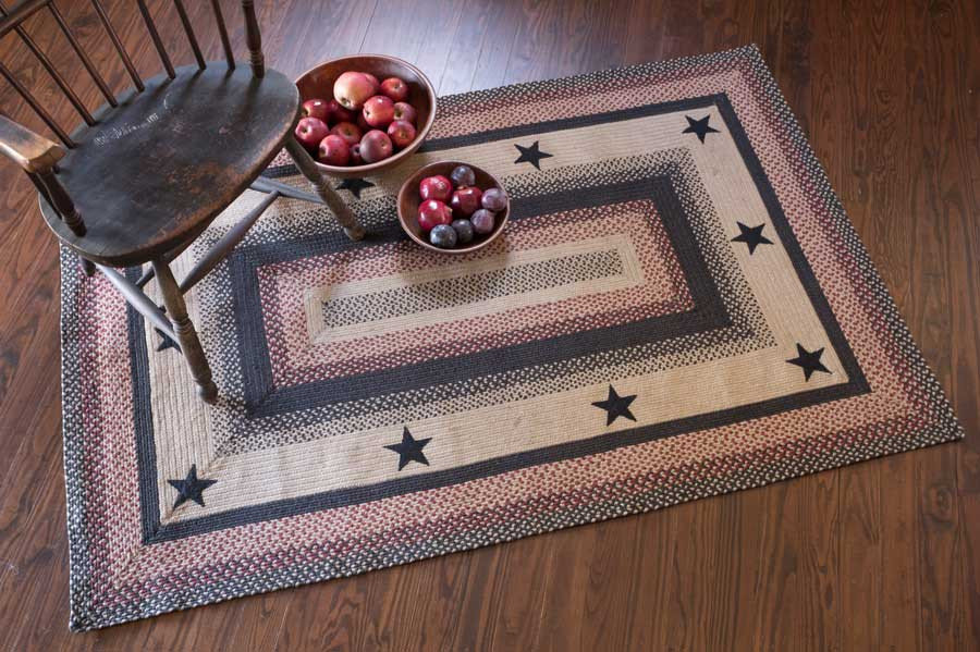 Primitive Star -Gloucester Jute Braided Rug. Rectangle. 2.5' x 6'., 30 ...