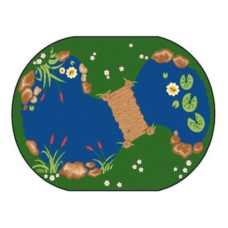 Printed the Pond Kids Rug Size, Oval, 4'5"x5'10", 4'5"x5'10" Oval ...