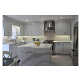 Monochromatic Grey Kitchen - Transitional - Kitchen - Toronto - by ...