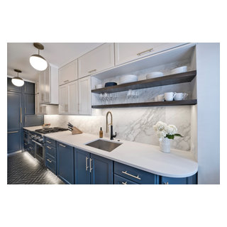 Stately Blue and White Kitchen in Historic Stanton Park - Contemporary ...